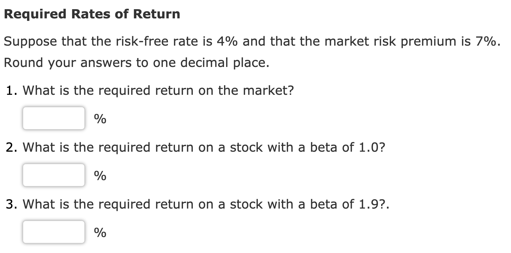 Solved Required Rates of Return Suppose that the risk-free | Chegg.com