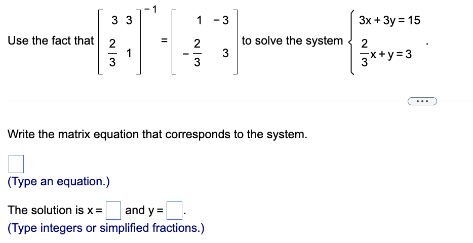 Solved 1 33 1 - 3 Use the fact that H 1 3 Write the matrix | Chegg.com