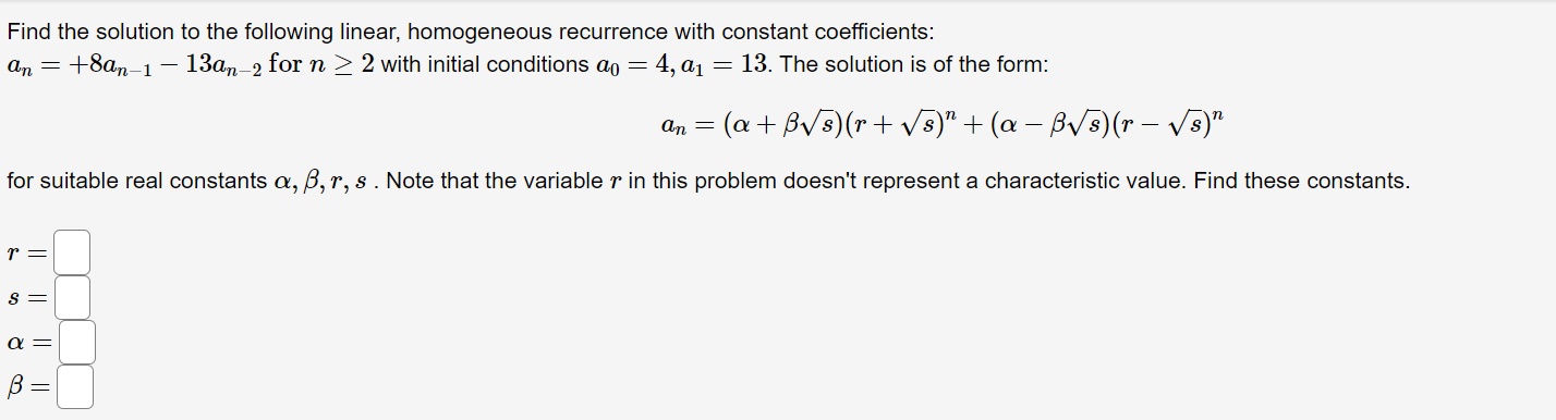 Solved Find the solution to the following linear, | Chegg.com