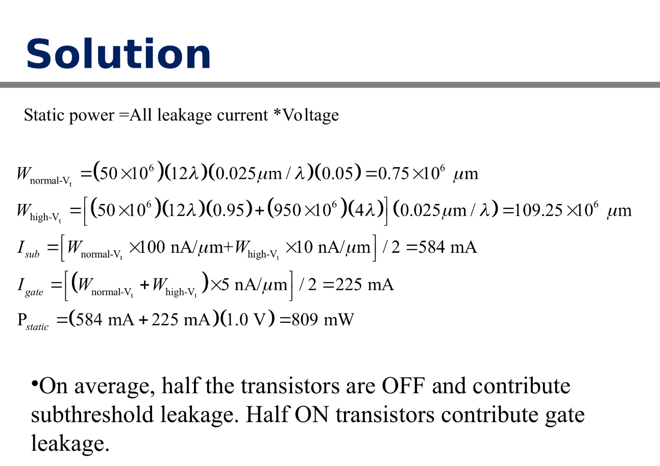 Solved Revisit power estimation for 1 billion transistor | Chegg.com