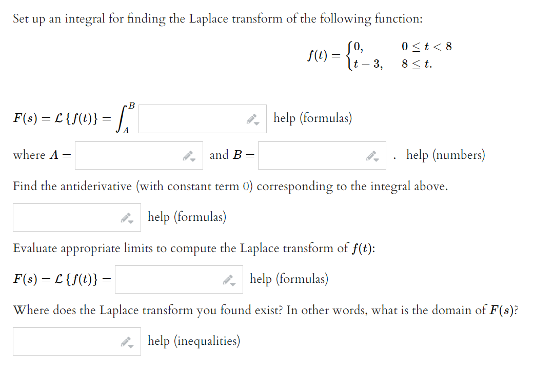 Solved Set up an integral for finding the Laplace transform | Chegg.com