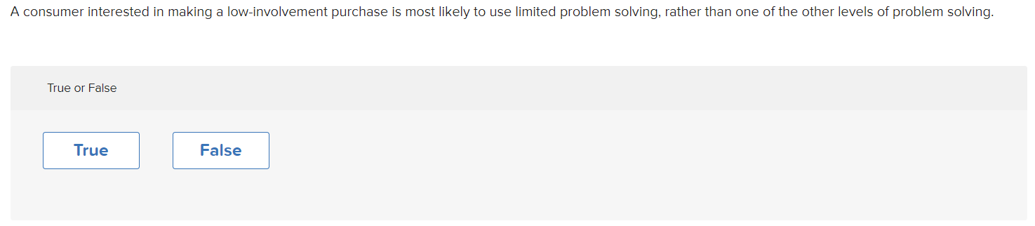 Solved A consumer interested in making a low-involvement | Chegg.com