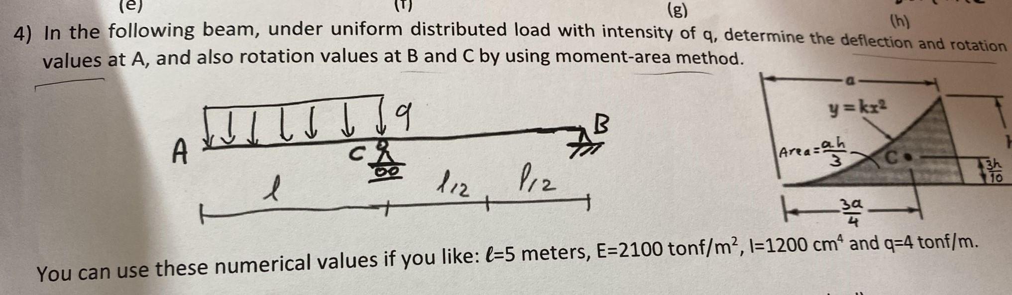 Solved 4) In the following beam, under uniform distributed | Chegg.com