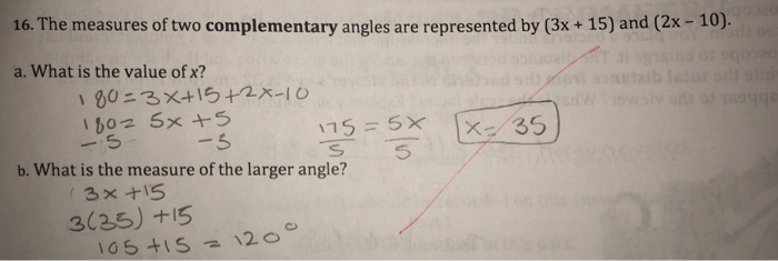 Solved 16. The measures of two complementary angles are | Chegg.com