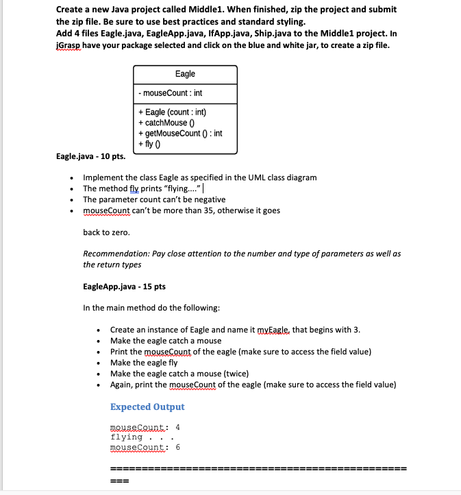 Create a new Java project called Middle1. When | Chegg.com