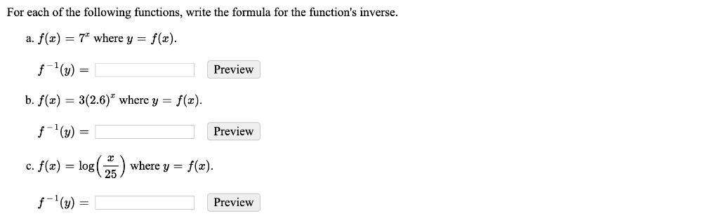 Solved For Each Of The Following Functions Write The