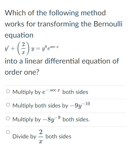 Solved Which of the following method works for transforming | Chegg.com