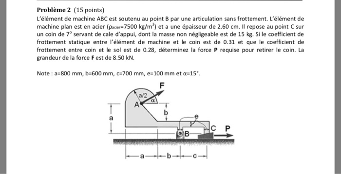 The ABC machine element is supported at point B by a | Chegg.com