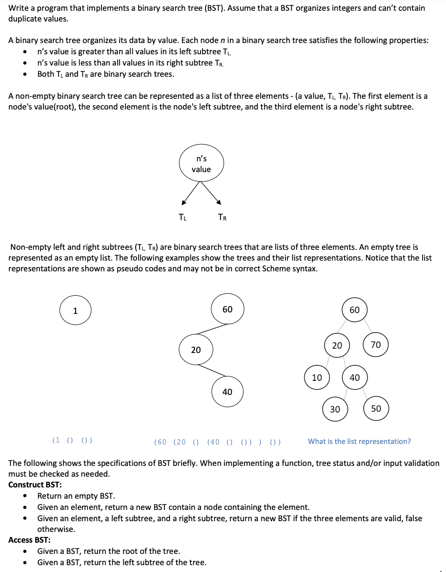 Solved Use Scheme as a pure functional programming language. | Chegg.com