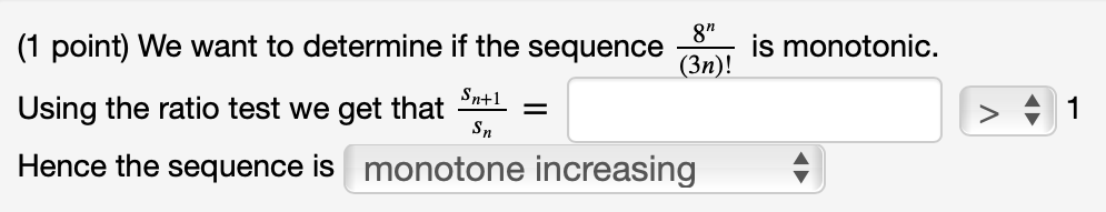 Solved (1 point) We want to determine if the sequences, is | Chegg.com