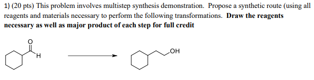 Solved This problem involves multistep synthesis | Chegg.com