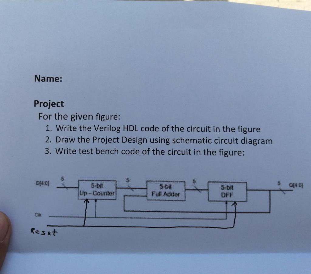 Solved Name: Project For the given figure: 1. Write the | Chegg.com