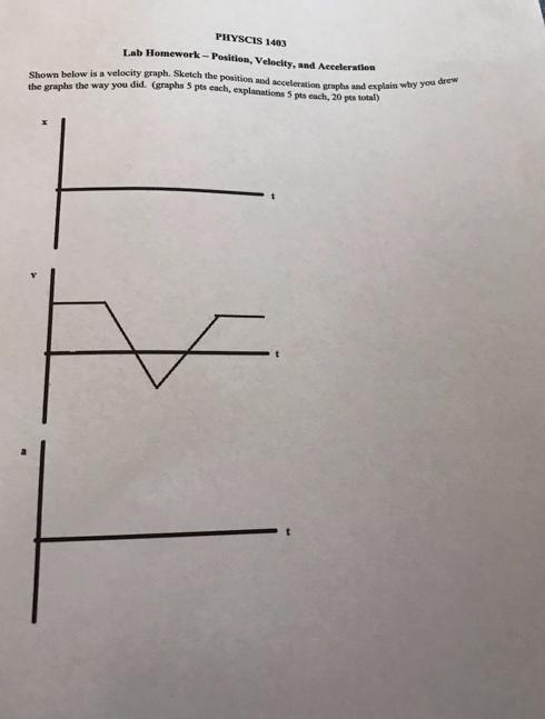 Solved PHYSCIS 1403 Lab Homework-Position, Velocity, and | Chegg.com