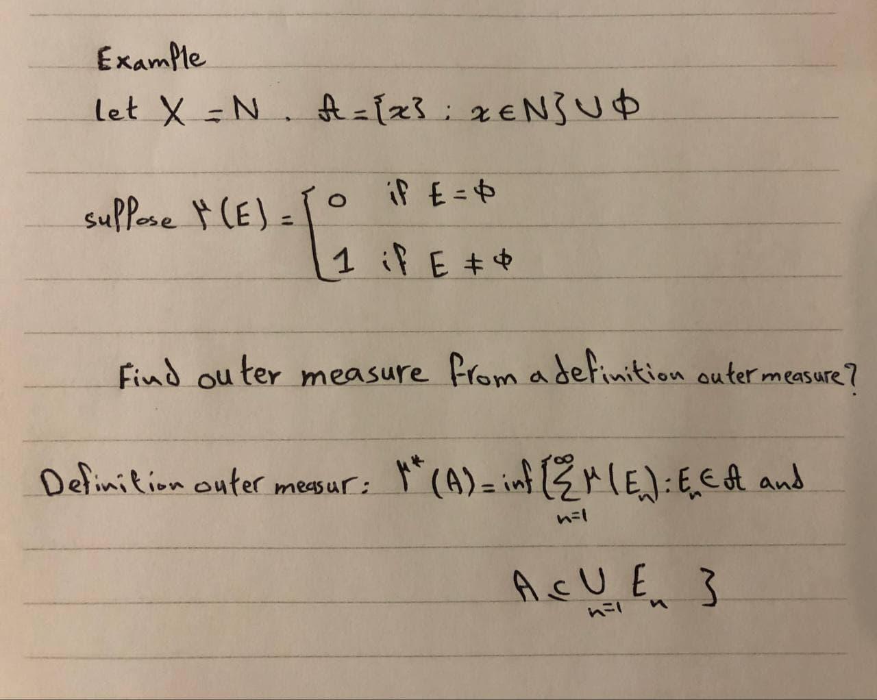 Solved Example let X = N A = {2} : XENUD if £=* suppose (E)= | Chegg.com
