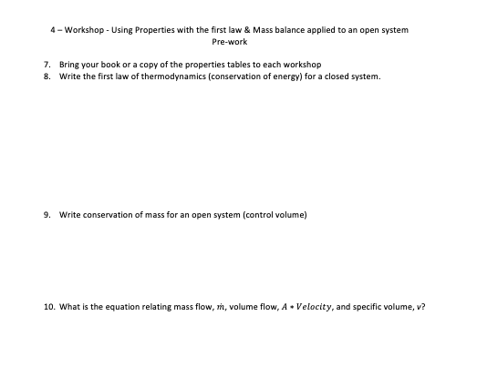 Solved - Workshop - Work for Closed Thermodynamic Systems | Chegg.com