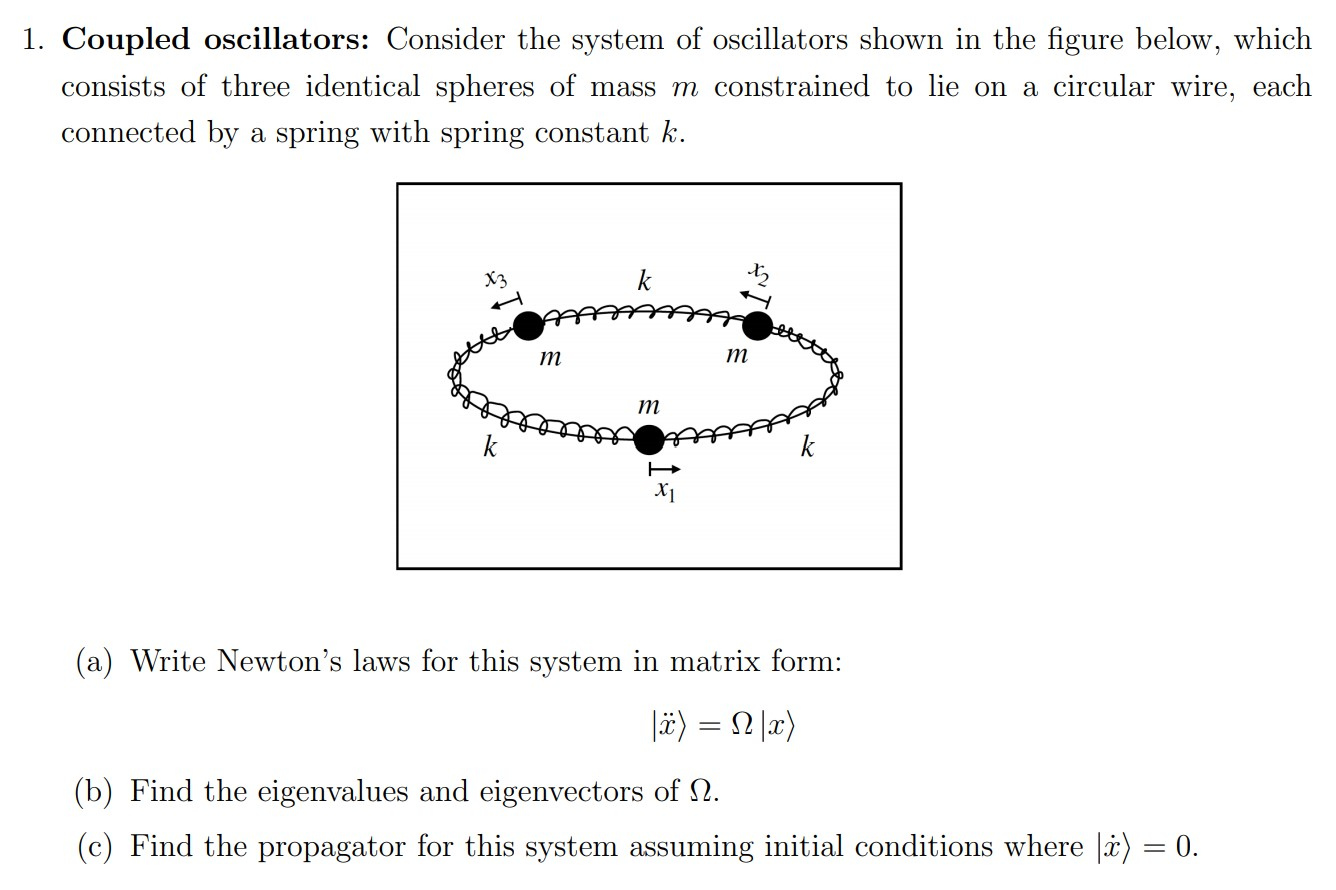 Solved 1. Coupled oscillators: Consider the system of | Chegg.com