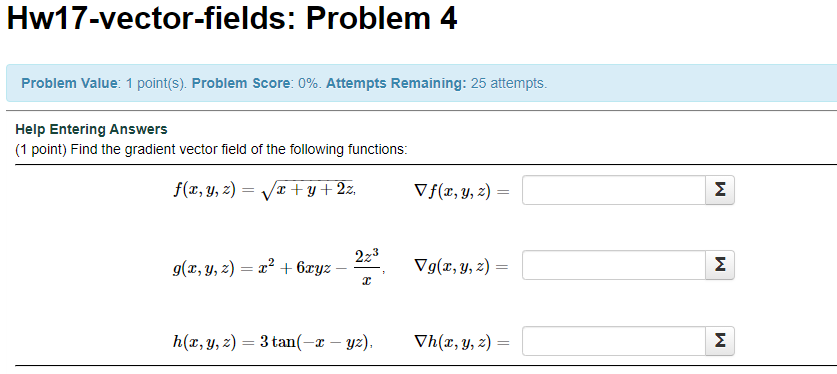 Solved Hw17-vector-fields: Problem 4 Problem Value: 1 | Chegg.com