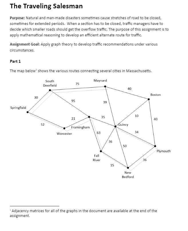 The Traveling Salesman Purpose: Natural and man-made | Chegg.com