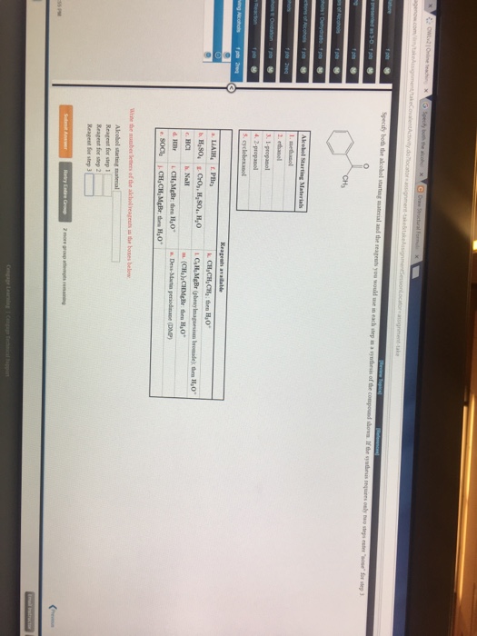 Solved Specify the reagent you would use in each step of the | Chegg.com