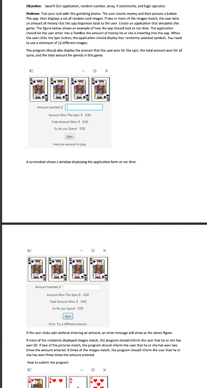 Objective: JavaFX GUI application, random number, | Chegg.com