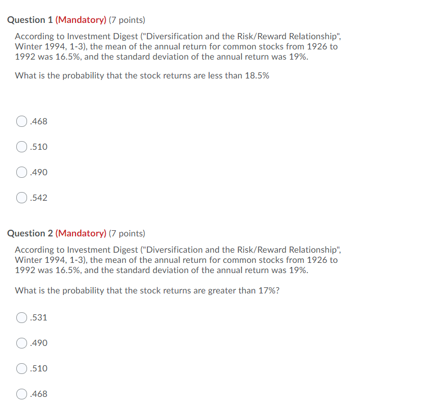 Solved Question 1 (Mandatory) (7 points) According to | Chegg.com