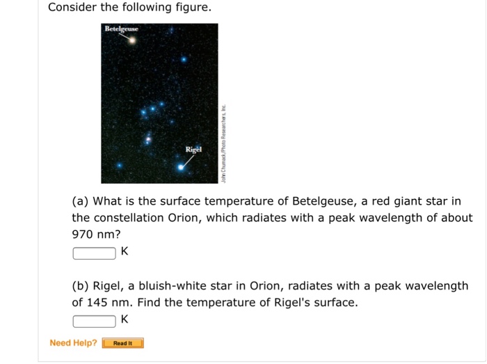 Solved Consider the following figure. Betelgeuse Rigel (a) | Chegg.com