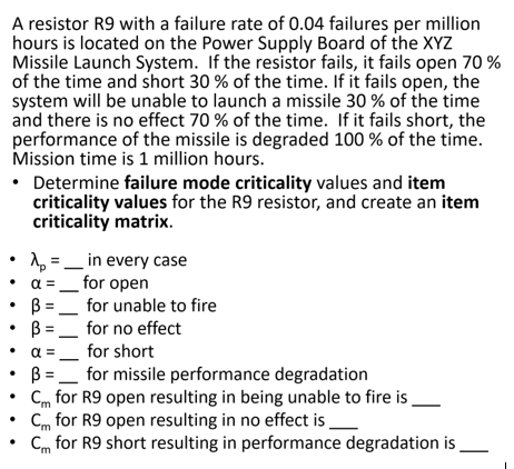 Solved A resistor R9 with a failure rate of 0.04 failures | Chegg.com