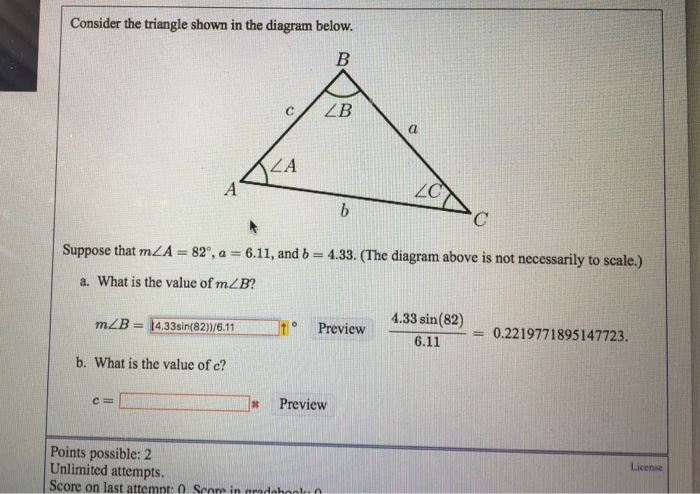 Solved Consider the triangle shown in the diagram below c LB | Chegg.com