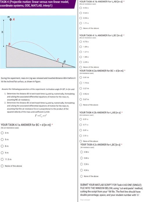 (Solved) : P Task 4 Projectile Motion Linear Versus Non Linear Model ... (Solved) : P Task 4 Projectile Motion Linear Versus Non Linear Model ...