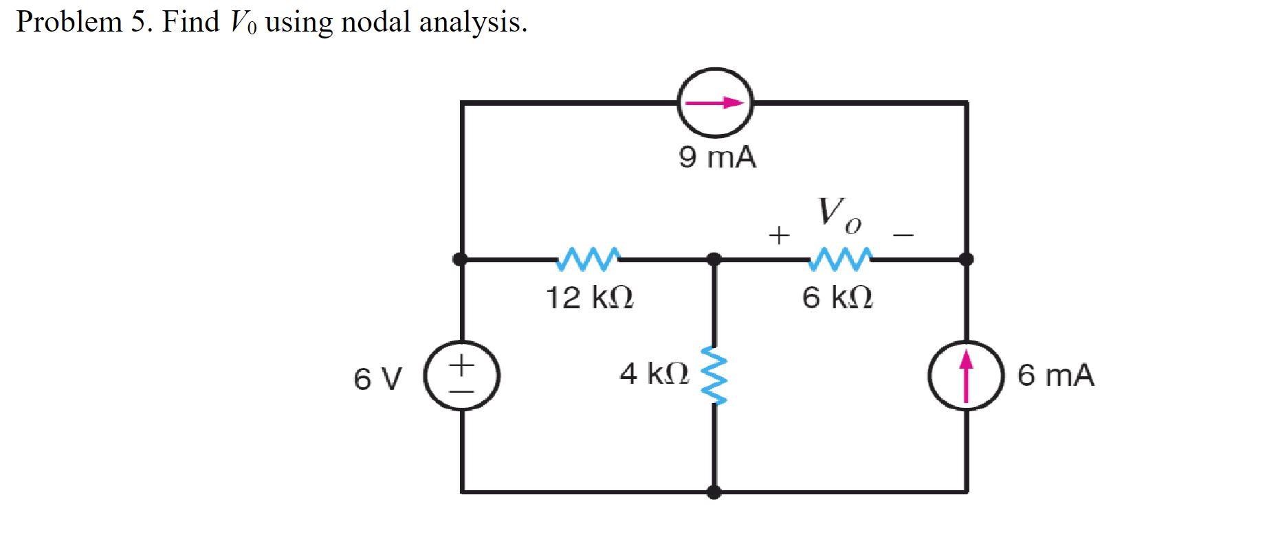 Solved Problem 5 Find V0 Using Nodal Analysis 