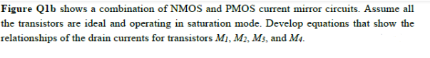 Solved Figure Qlb shows a combination of NMOS and PMOS | Chegg.com