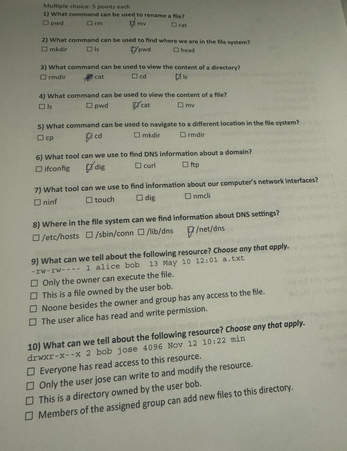 Solved Multiple choice: 5 ﻿points eachWhat command can be | Chegg.com