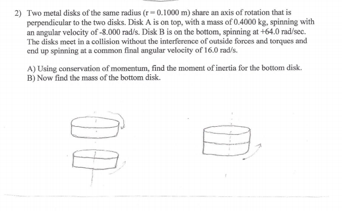 Solved 2) Two metal disks of the same radius (r = 0.1000 m) | Chegg.com