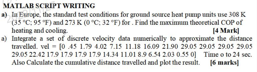 Solved MATLAB SCRIPT WRITING a) In Europe, the standard test | Chegg.com