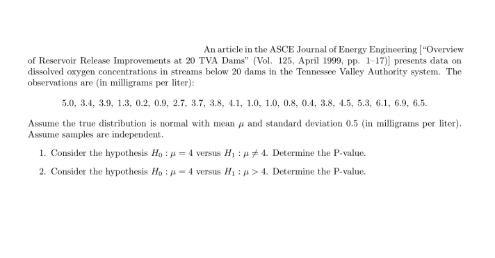 Solved An article in the ASCE Journal of Energy Engineering | Chegg.com