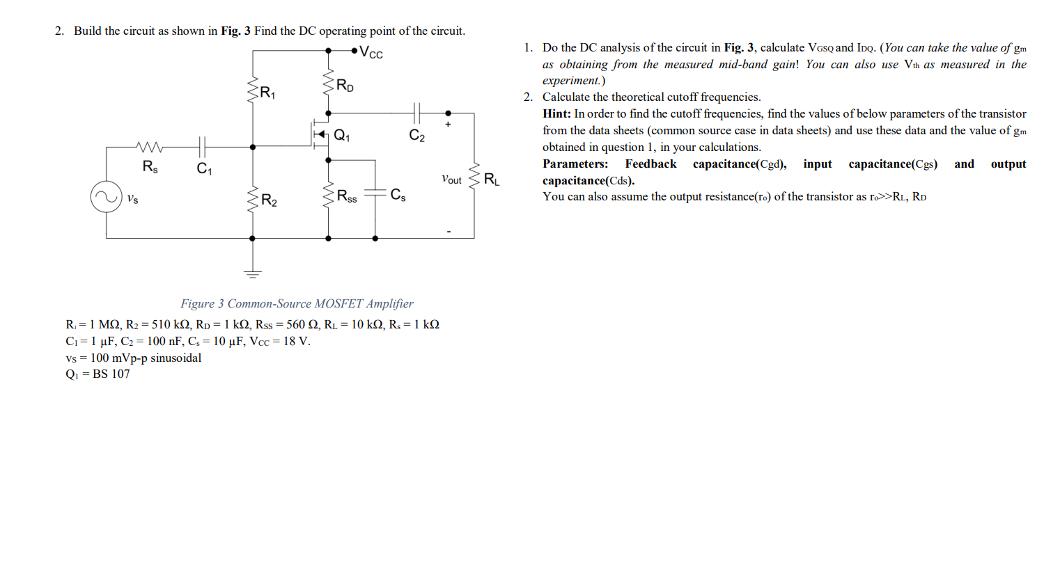 Solved 2. Build the circuit as shown in Fig. 3 Find the DC | Chegg.com