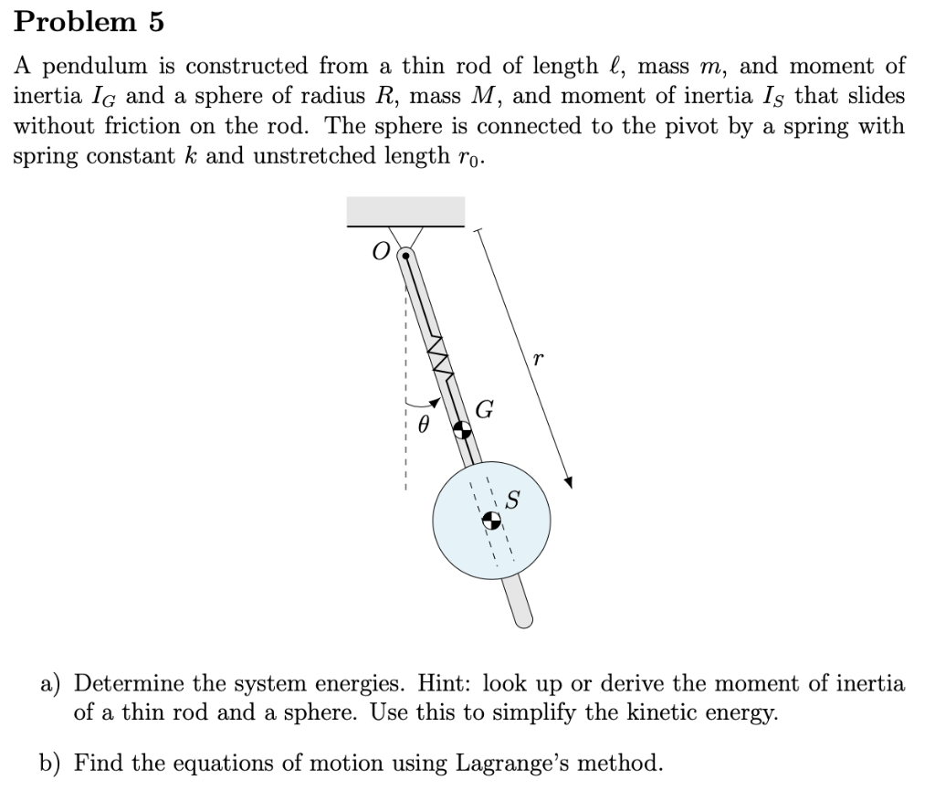 Solved Problem 5 A pendulum is constructed from a thin rod | Chegg.com