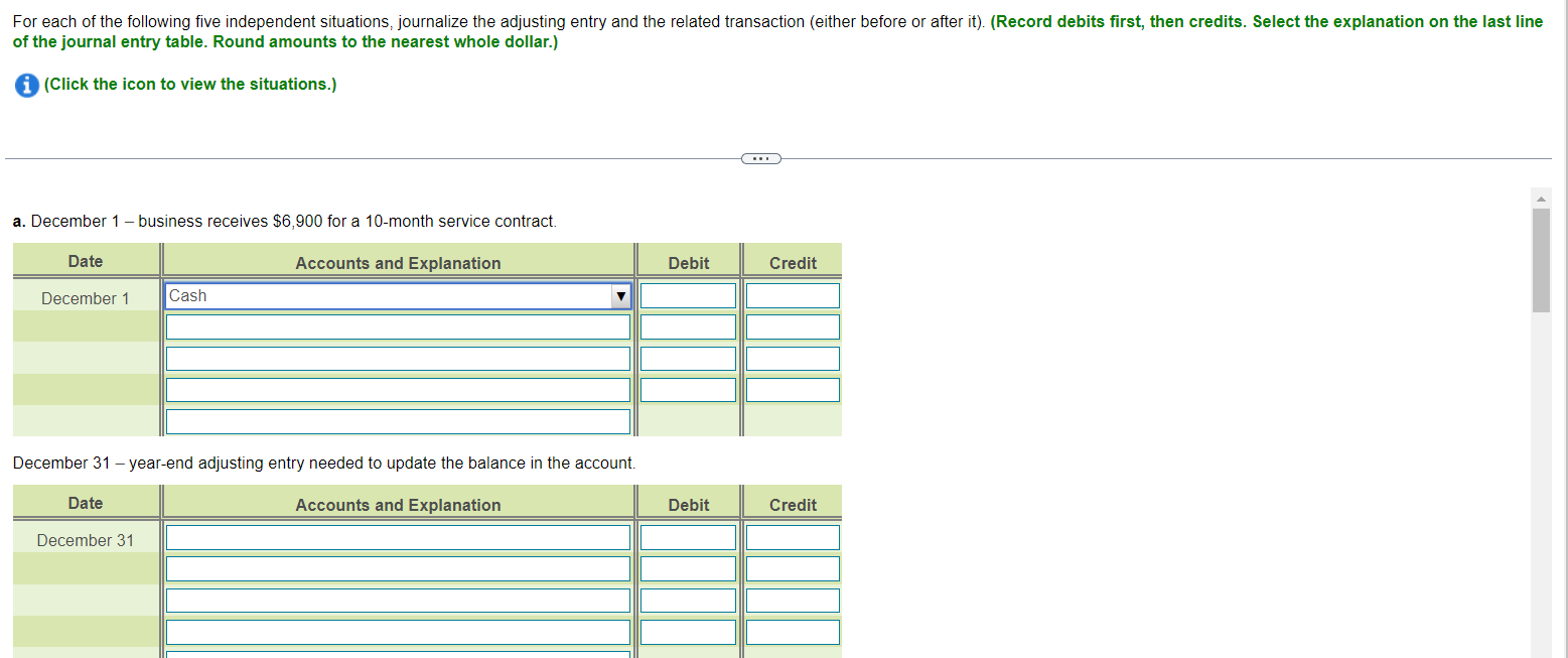 Solved of the journal entry table. Round amounts to the | Chegg.com