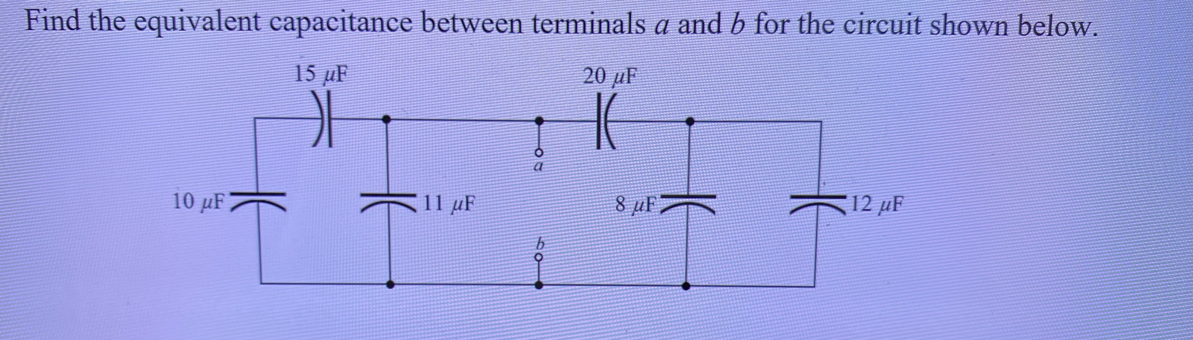 Solved Find the equivalent capacitance between terminals a | Chegg.com