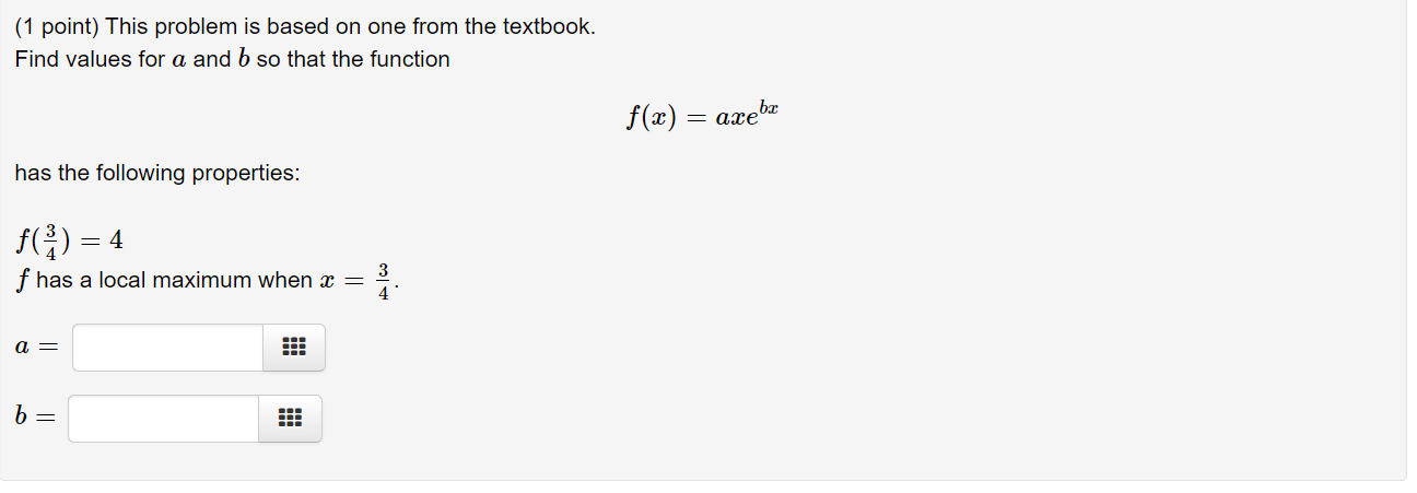 Solved (1 point) This problem is based on one from the | Chegg.com
