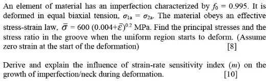 Solved An element of material has an imperfection | Chegg.com