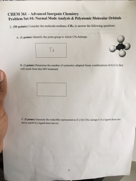Solved CHEM 361 - Advanced Inorganic Chemistry Problem Set | Chegg.com