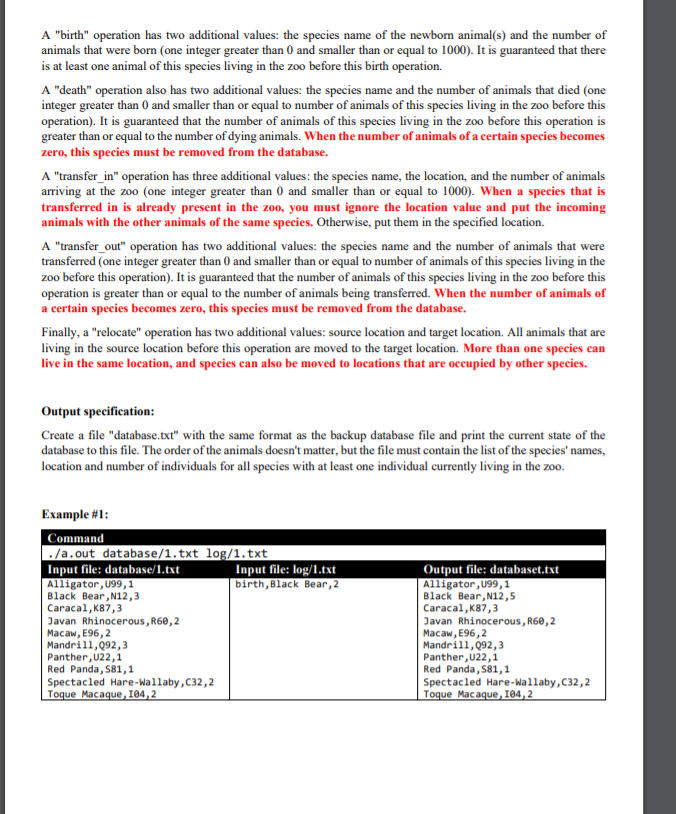 Project #7: Fix the zoo database! Task description: | Chegg.com