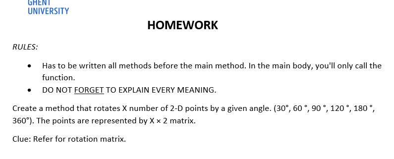Solved GHENT UNIVERSITY HOMEWORK RULES: Has to be written | Chegg.com