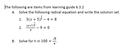 Solved The following are items from learning guide 6.3.2 A. | Chegg.com