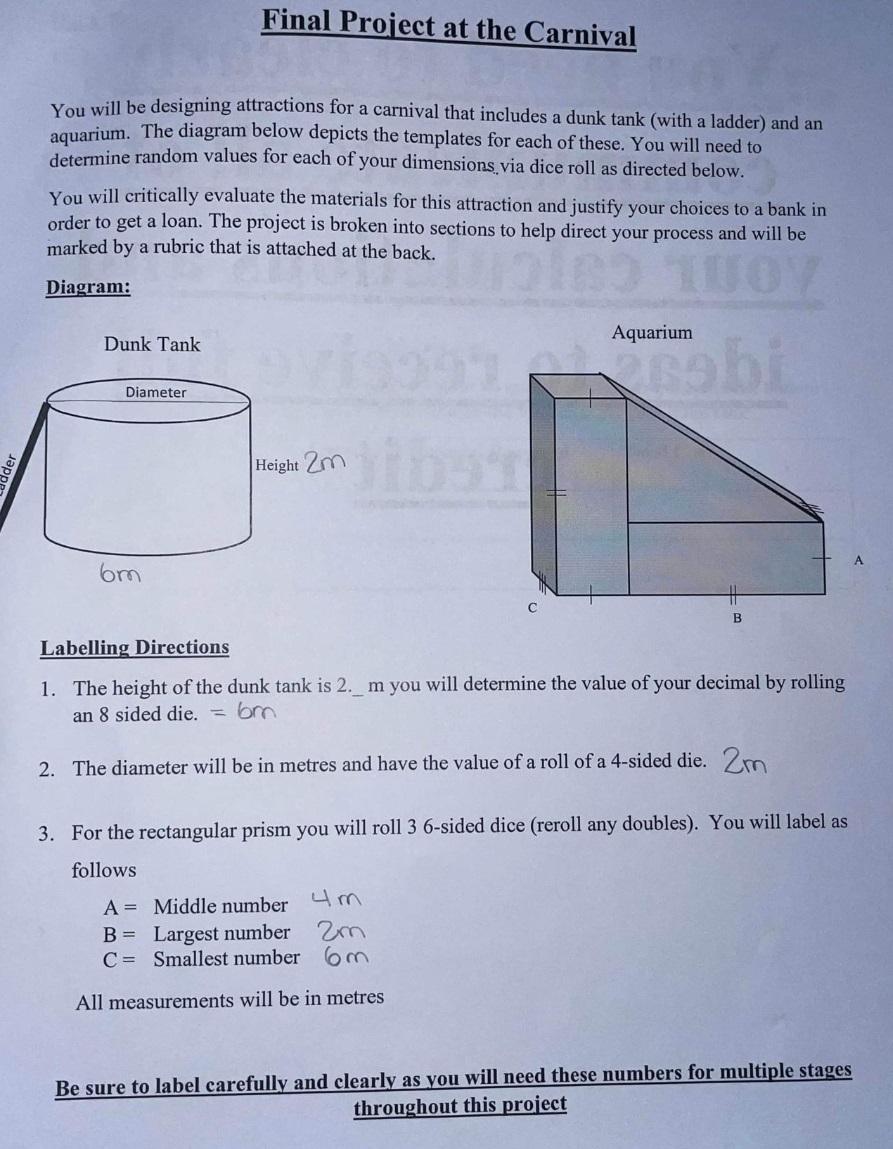 Solved Final Project at the Carnival You will be designing | Chegg.com