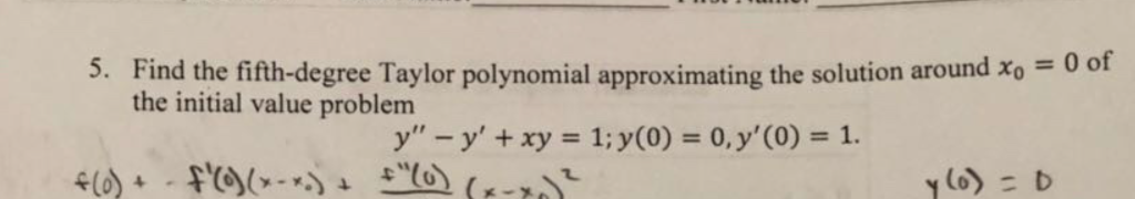 Solved Find the fifth-degree Taylor polynomial approximating | Chegg.com