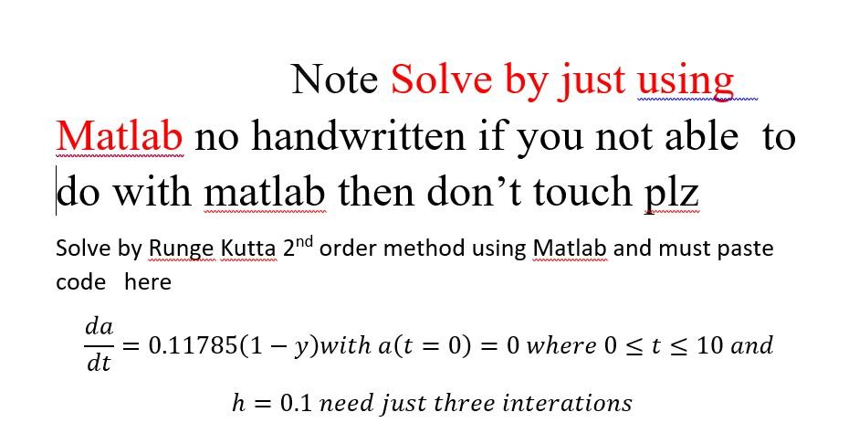 Solved Note Solve by just using Matlab no handwritten if you | Chegg.com