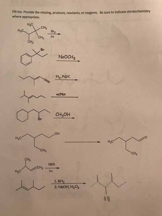 Solved Provide the missing products, reactants, or reagents. | Chegg.com