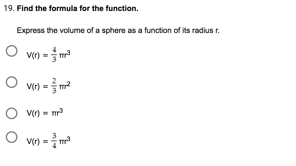 Solved 19. Find the formula for the function. Express the | Chegg.com